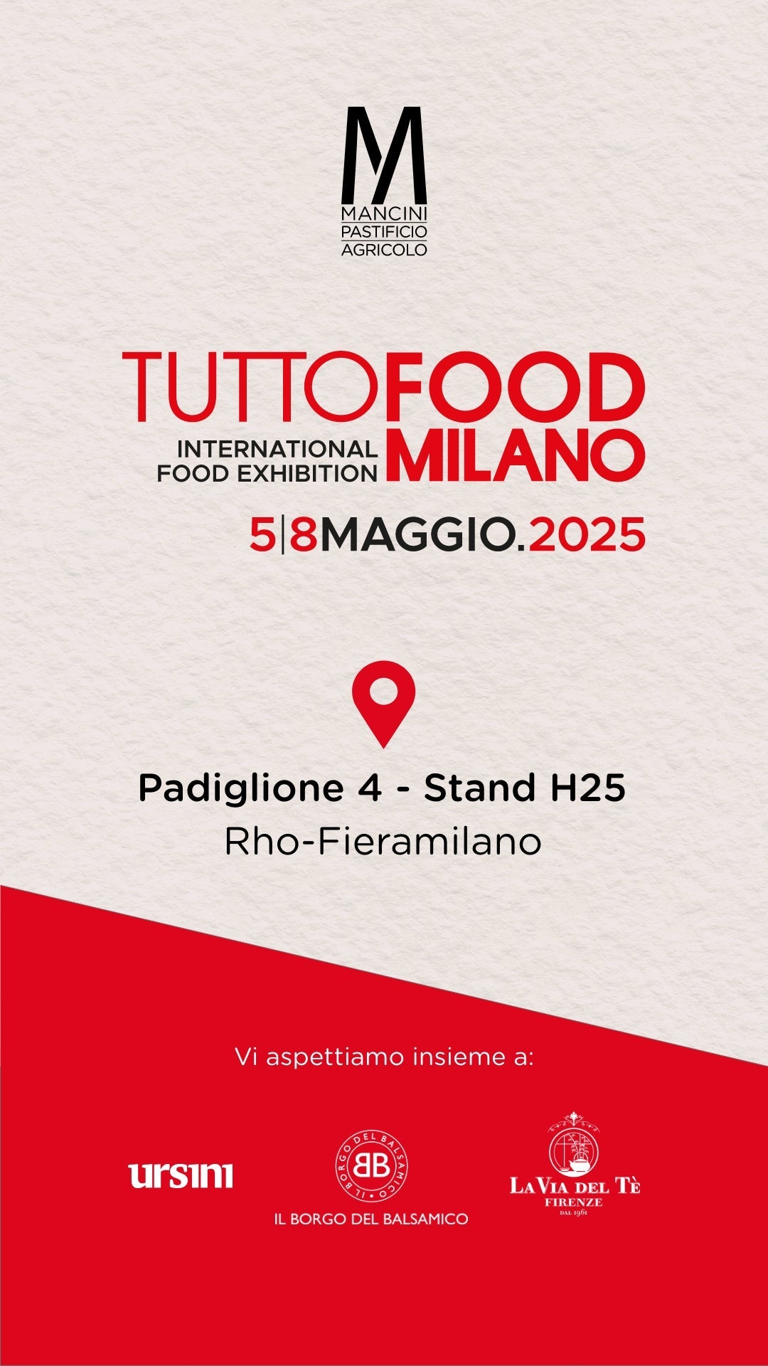 Ci vediamo alla fiera internazionale TUTTOFOOD 2025 – Pasta Mancini